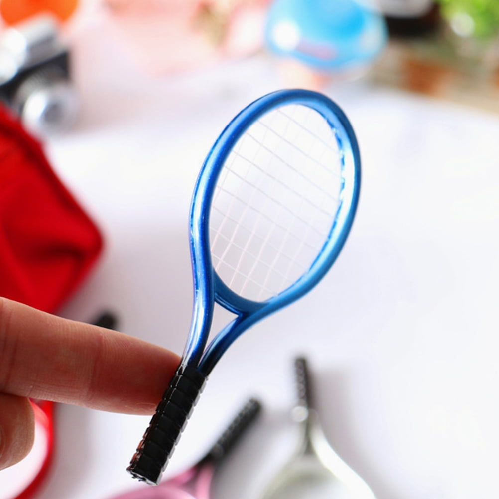 HOOWIFFY Miniature Tennis Racket Decors Assorted Color Plastic ...