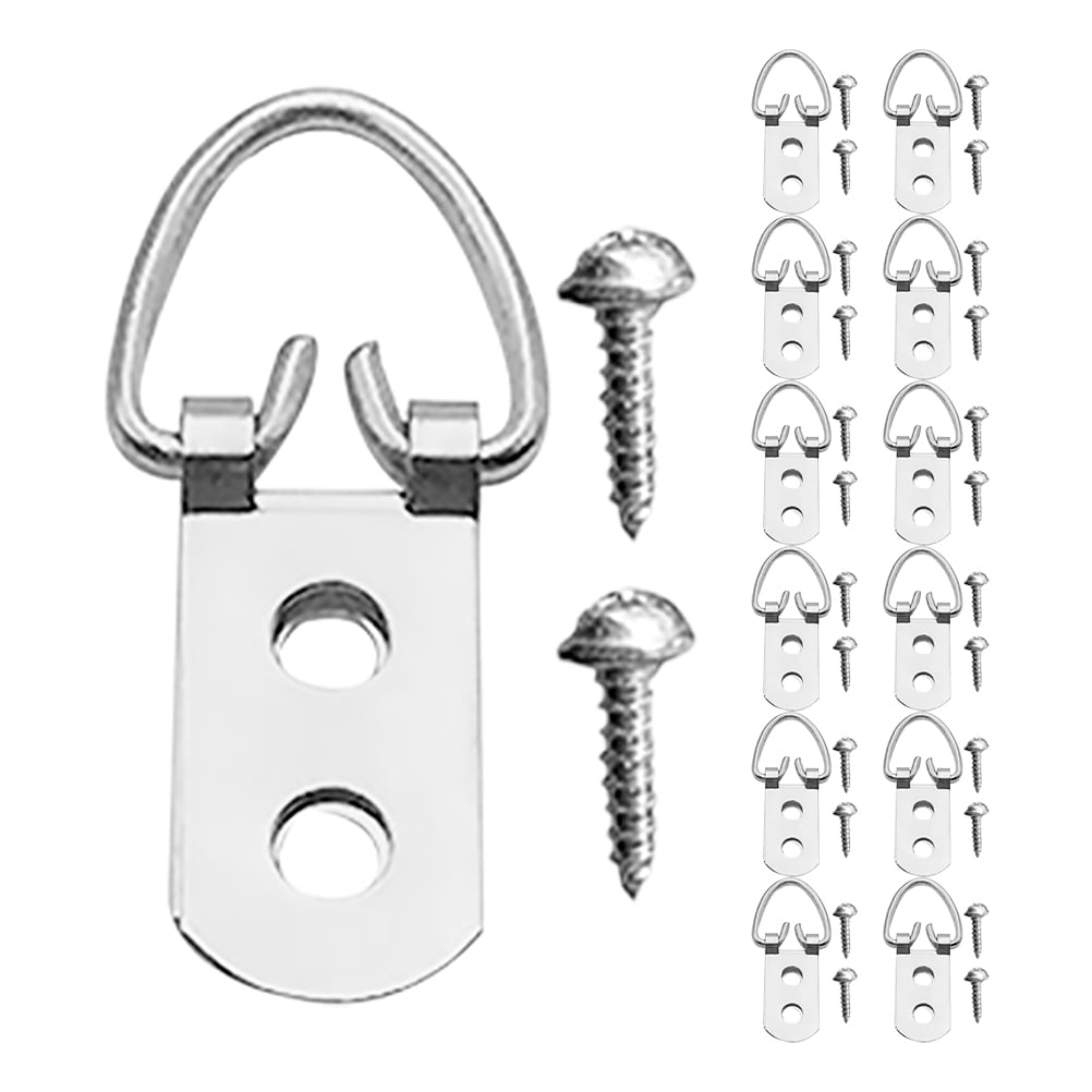 HOOWIFFY 20-Piece D- Picture Frame Hanging Hardware Set for Wall ...
