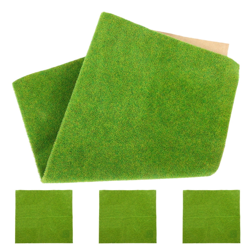 HOOWIFFY Realistic Artificial Grass Artificial Grass Turf Green 4Set ...