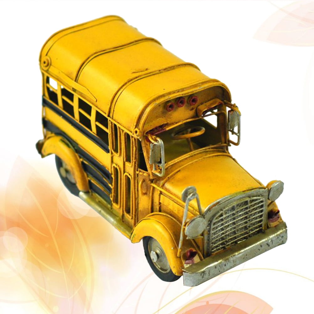 HOOWIFFY School Bus Decorations 1Pack School Bus Model for Home Bar ...
