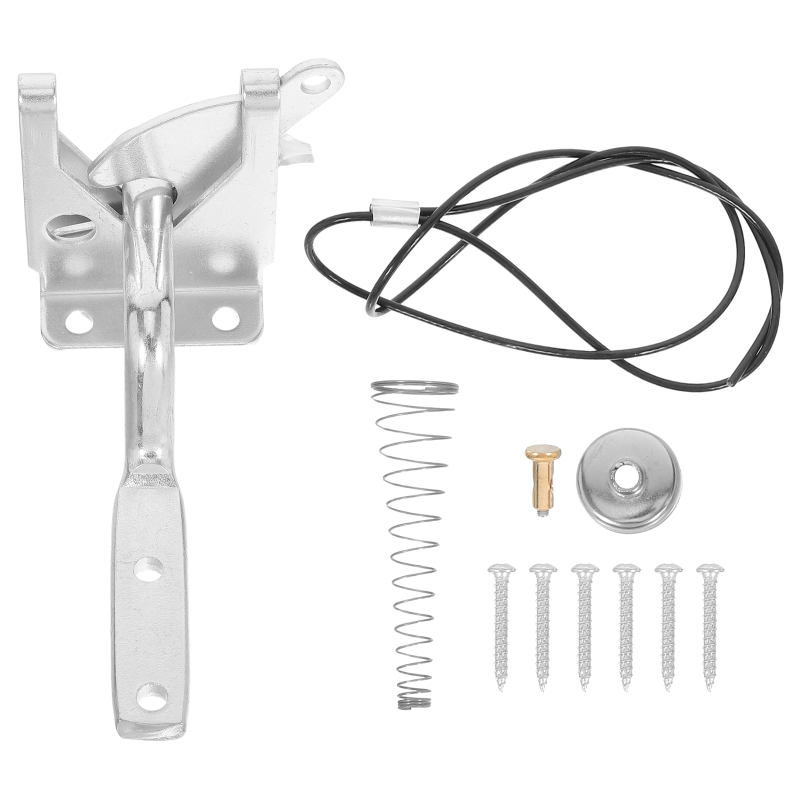HOOWIFFY Sleek Silver Garden Gate Latch Heavy Duty Spring Loaded For ...