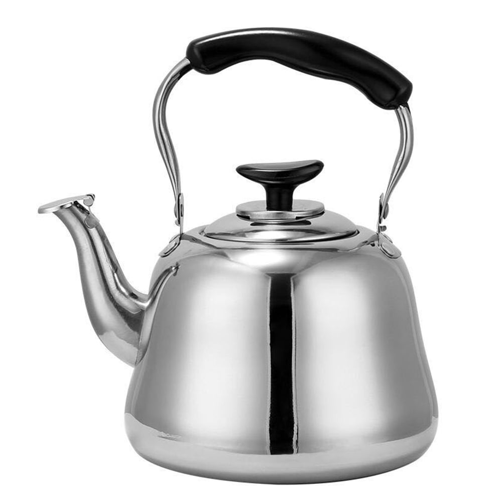 HOOWIFFY Stainless Steel Whistling Kettle Silver Anti-Scald Handle for ...