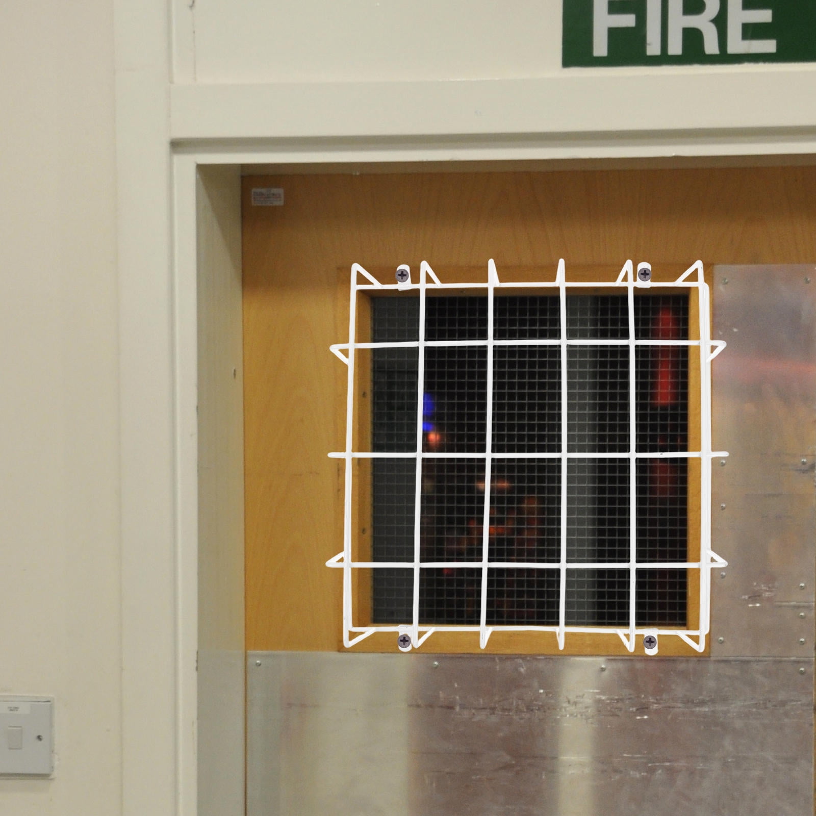 HOOWIFFY Steel Exit Sign Guard Prevent Damage for Commercial Spaces ...