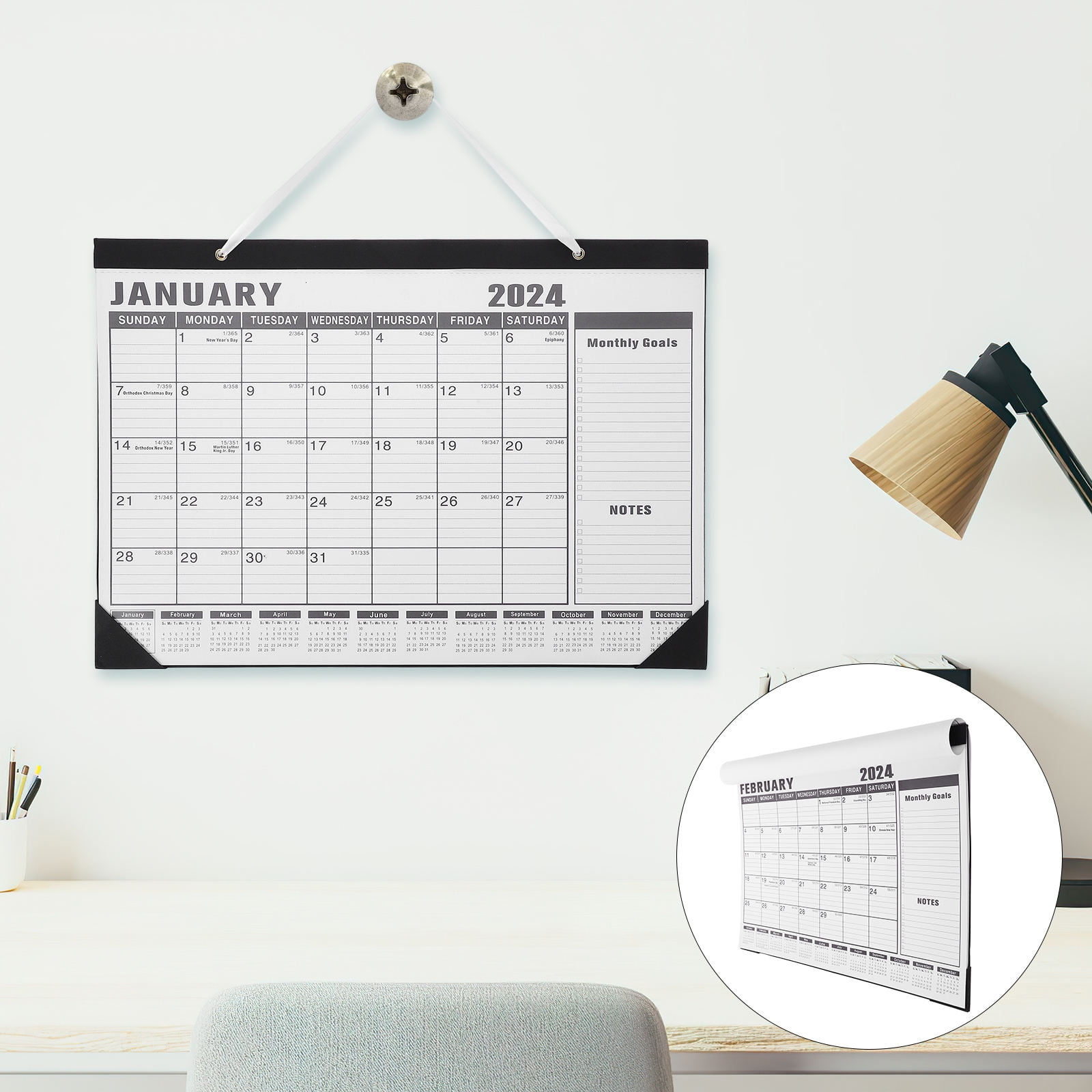 HOOWIFFY Stylish Home Use Wall Calendar with Lightweight Design for ...