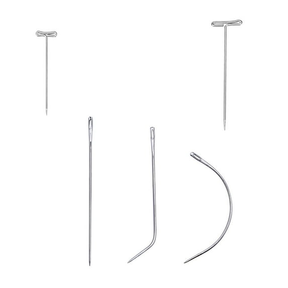 HOOWIFFY T Pins Set for Wig Making and Modeling, Stainless Steel Curved ...