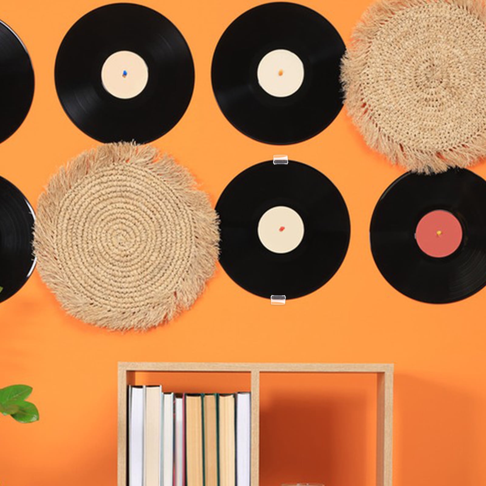 HOOWIFFY Vinyl Record Wall Mount Shelf 12Set Clear Acrylic Album ...