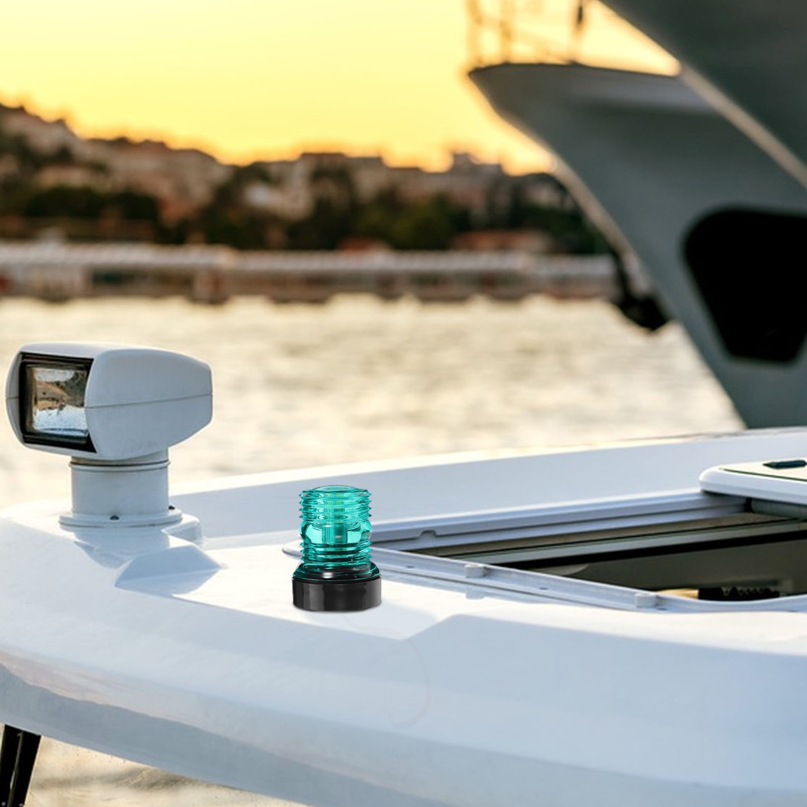 HOOWIFFY Waterproof Green LED Navigation Anchor Light for Fishing Boats ...