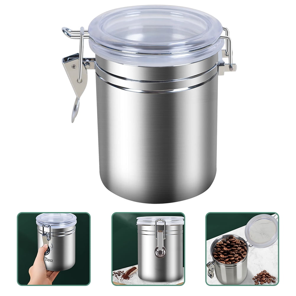 HOOWIFFY Waterproof Stainless Steel Kitchen Canisters Coffee Storage ...