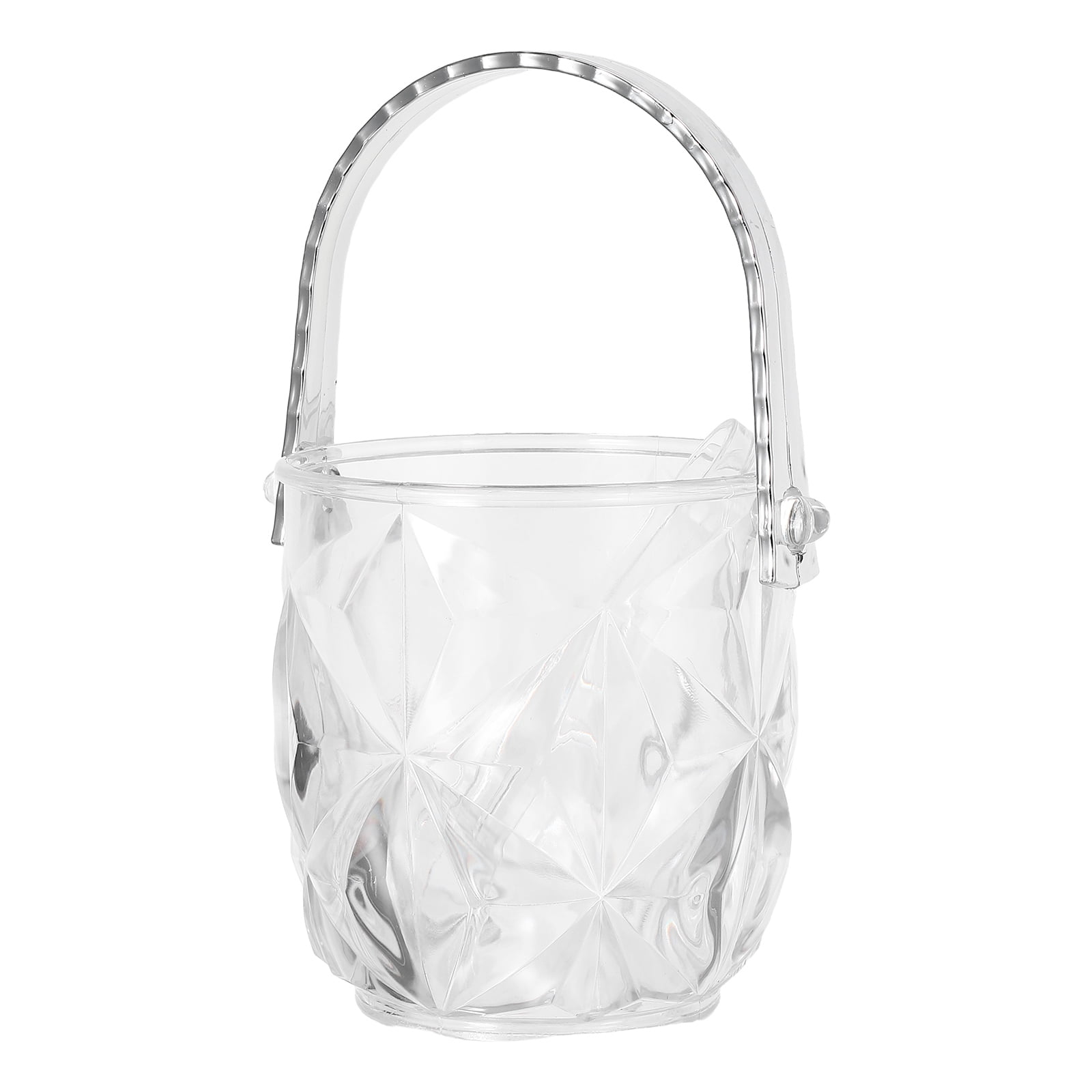 HOOWIFFY Portable Ice Bucket Clear for Home Use with Tongs Summer ...