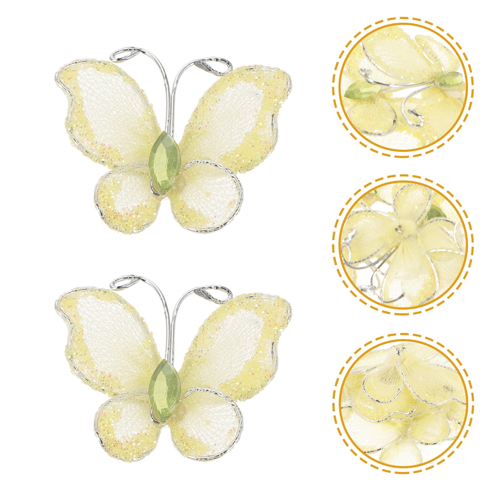 HOOWIFFY Yellow Mesh Butterfly Jewelry 50Pack for Diy Enthusiasts and ...