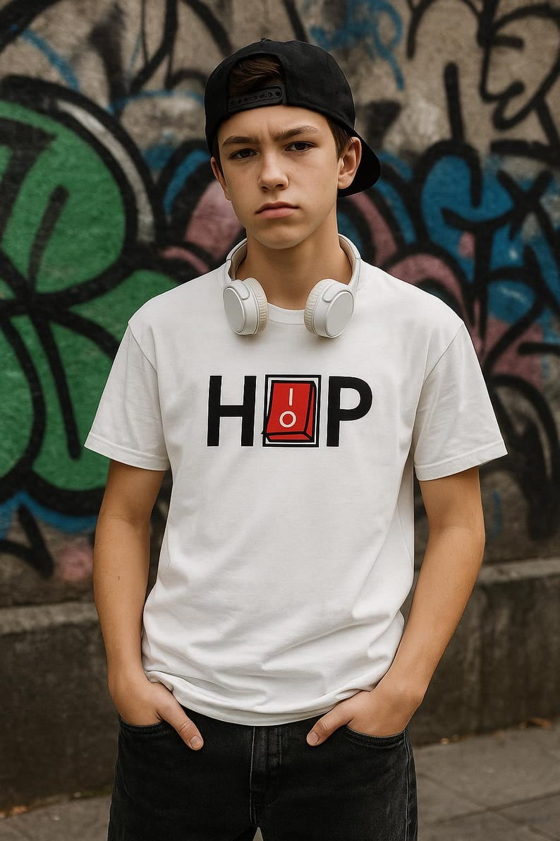 HOP Switch Shirt – Minimal Graphic Tee, Streetwear Style, Funny Power ...