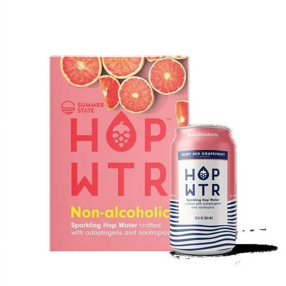 HOP WTR Sparkling Hop Water, Classic Flavor, 12 oz Drinks, 12 Pack ...