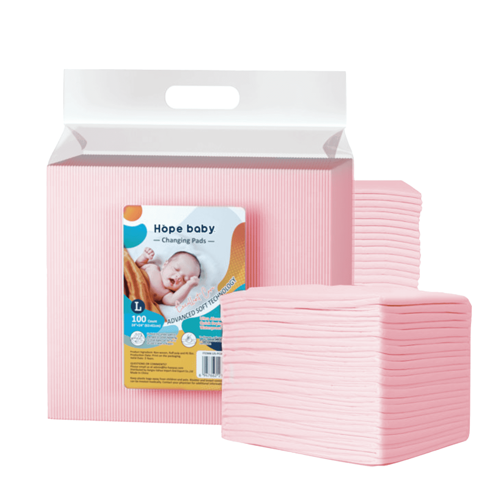 HOPE BABY Disposable Changing Pads, 24”x 24”(100 Count) Underpads ...