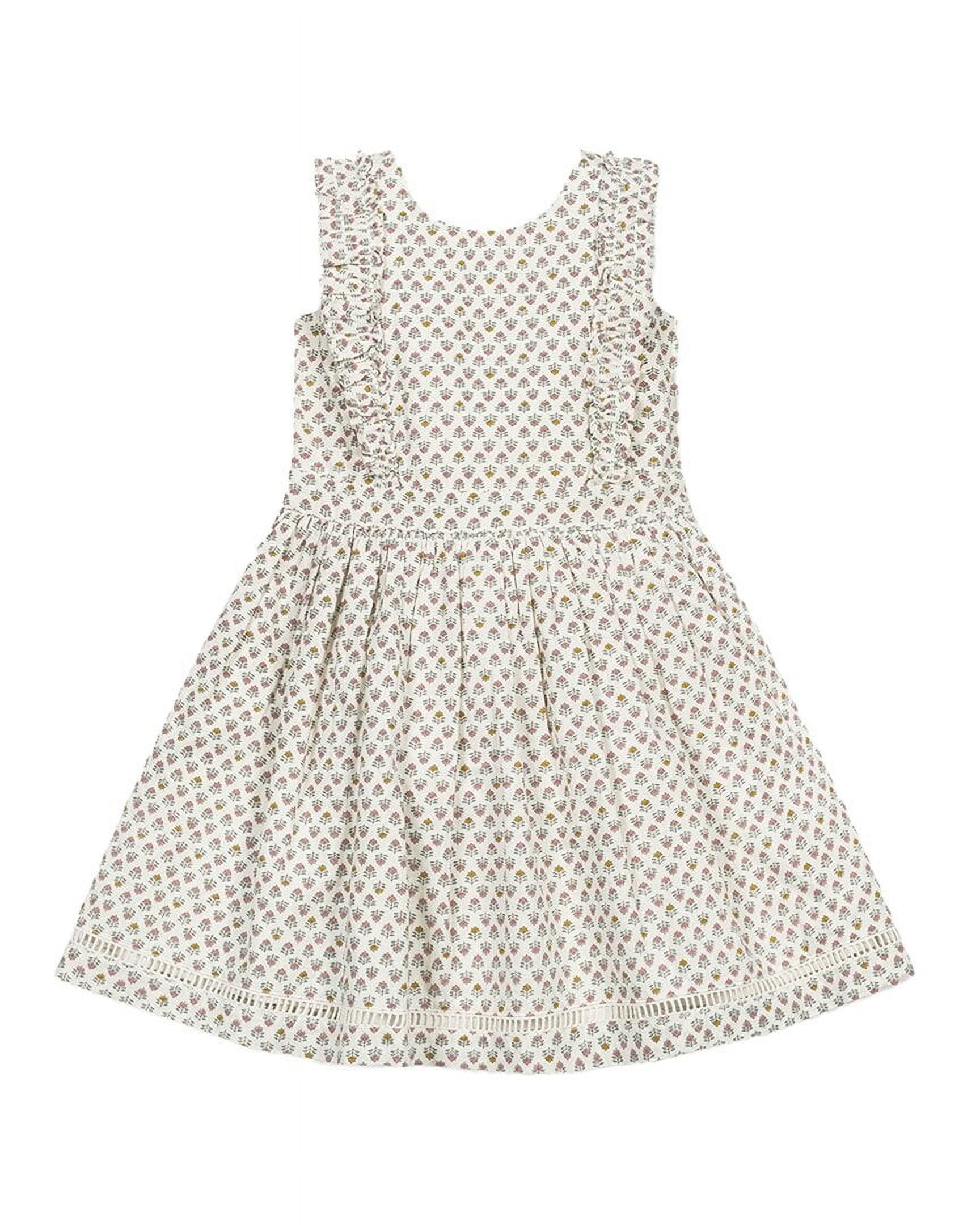 HOPE & HENRY girls Flutter Sleeve Square Back Linen-Blend Dress, 6-12 ...