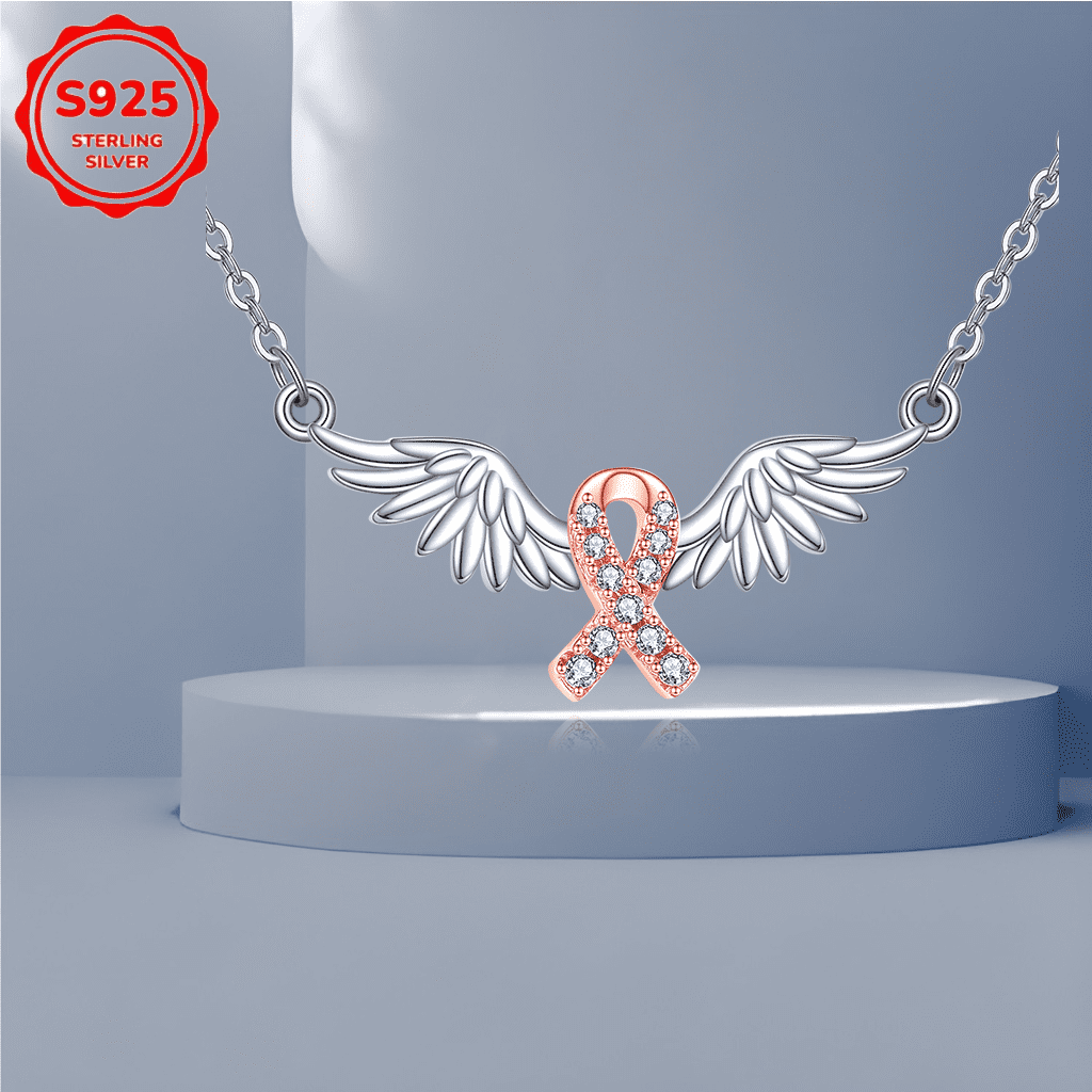 HOPEEZZ Breast Cancer Necklace For Women 925 Sterling Silver Breast ...