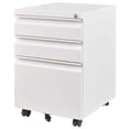 HOQBN 3 Drawer Mobile File Cabinet with Lock,Metal Rolling Filing ...