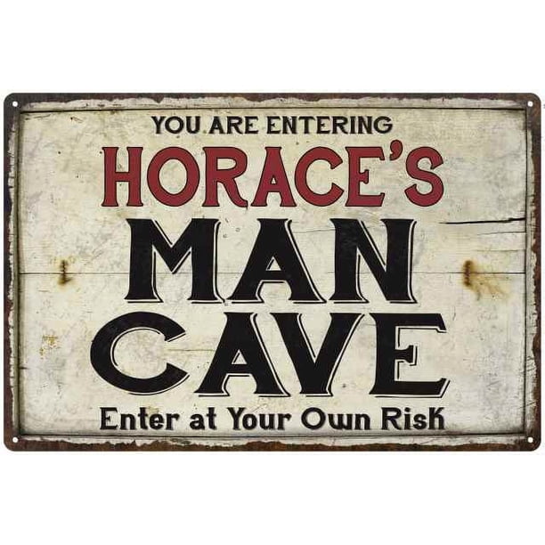 HORACE'S Man Cave Sign Rustic 8 x 12 High Gloss Metal 208120035347 ...