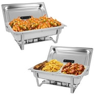 BENTISM 6-Packs Rectangle Chafing Dish Buffet Set with Full-Size 8Qt ...