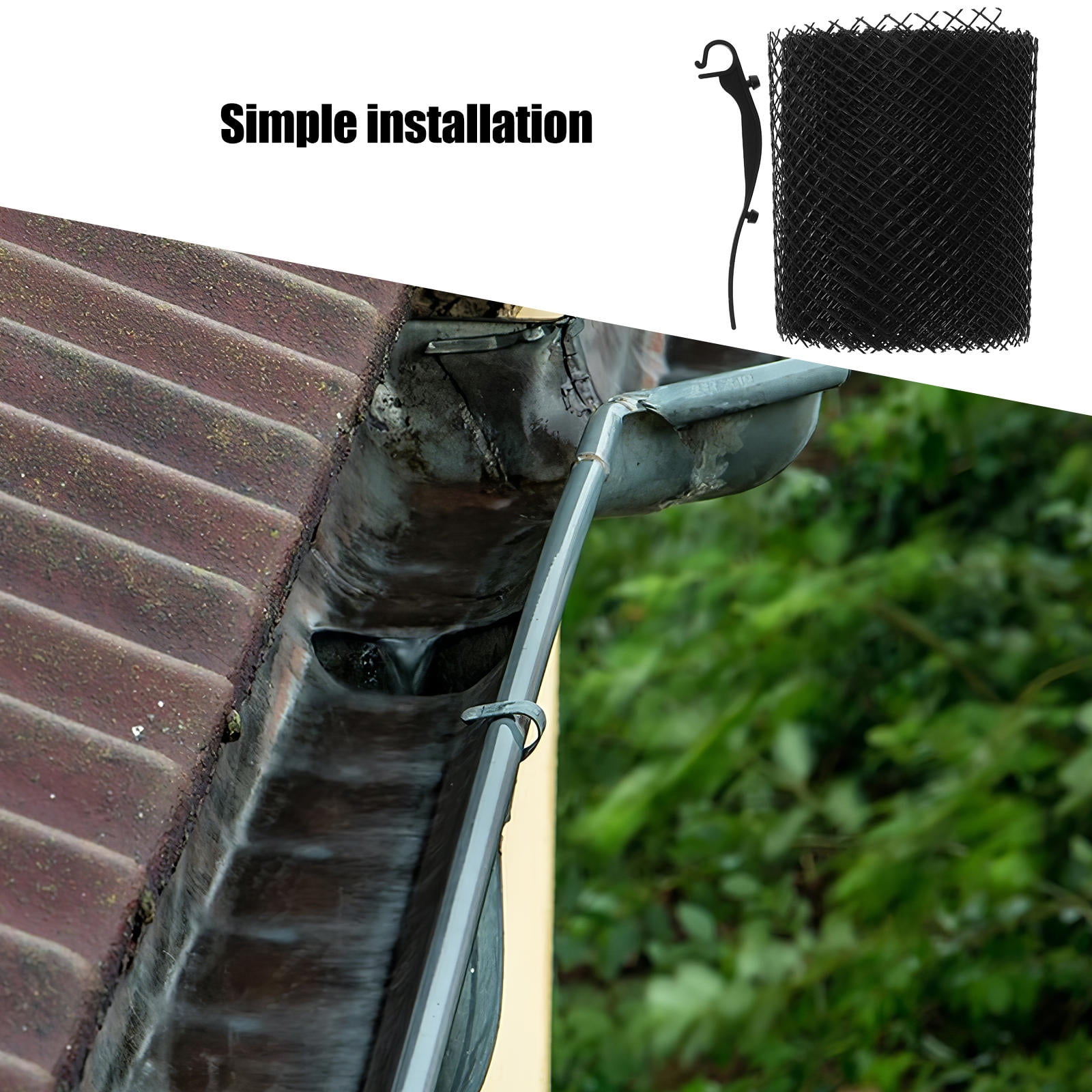 HORIALENCE 1 Roll 600cm x 16cm Plastic Gutter Guard Mesh for Outdoor ...