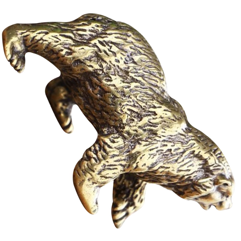 HORIALENCE 1 Set Cute Bear Figurine Vintage Animal Sculpture Brass Bear ...