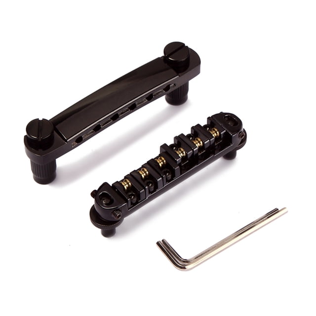 HORIALENCE 1 Set Guitar Roller Bridge Replacement with Locking Posts ...