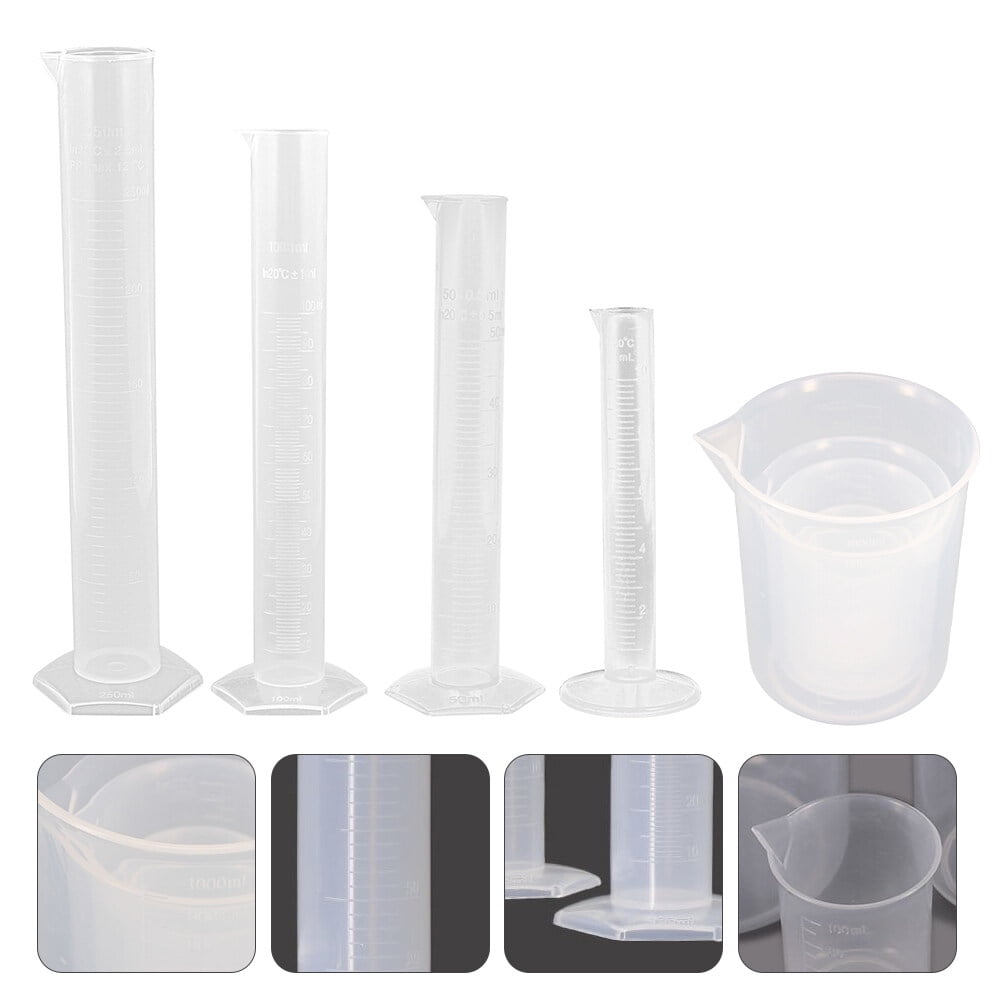 HORIALENCE 1 Set Transparent Plastic Graduated Cylinders and Beakers ...
