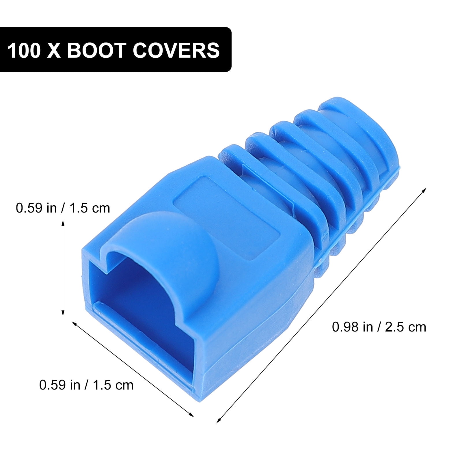 HORIALENCE 100Pcs Blue Plastic Network Boots Cover for Cable Management ...