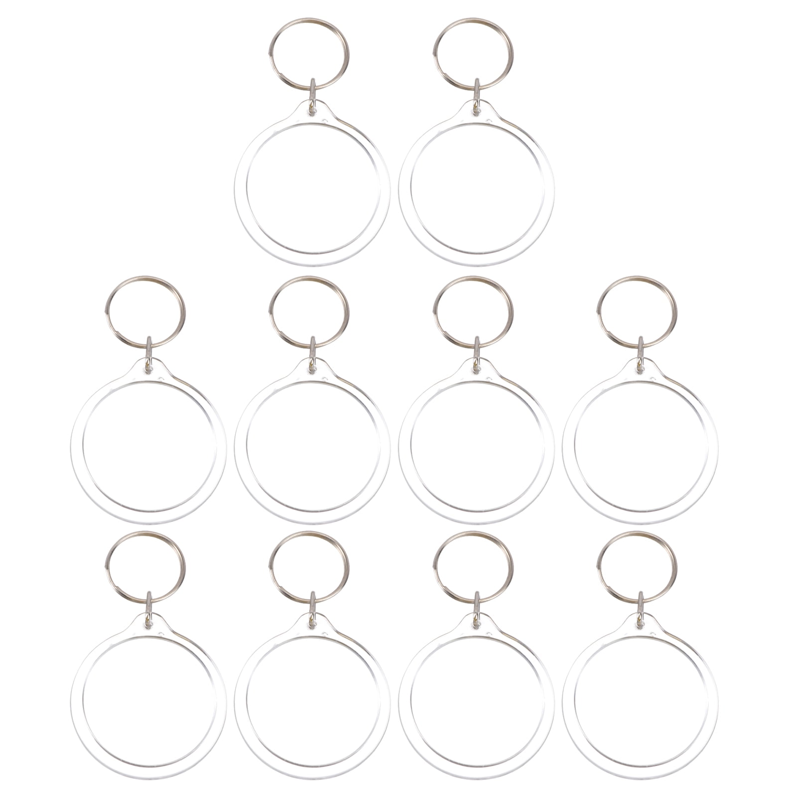 HORIALENCE 10Pcs Round Keychain Photo Frame Blank Insert Design for ...