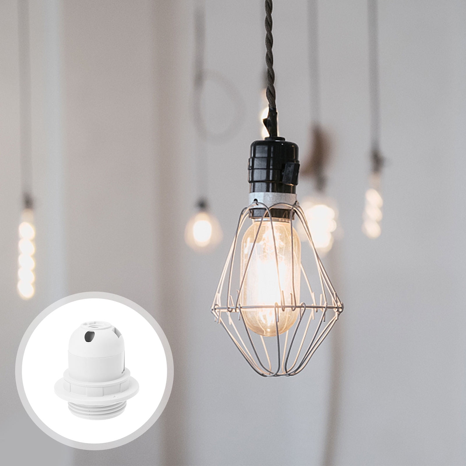 HORIALENCE 10Pcs White Plastic Lamp Socket for Patio and Indoor Use ...