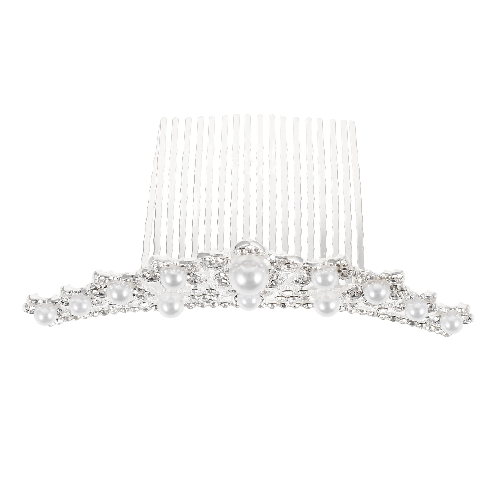 HORIALENCE 1Pack Bride Crown For Wedding Pearl Tiara Crown Silver Alloy ...