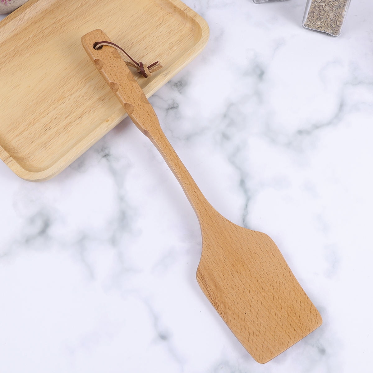 HORIALENCE 1Pack Chocolate Tortoise Shell Kitchen Shovel Premium Wood ...