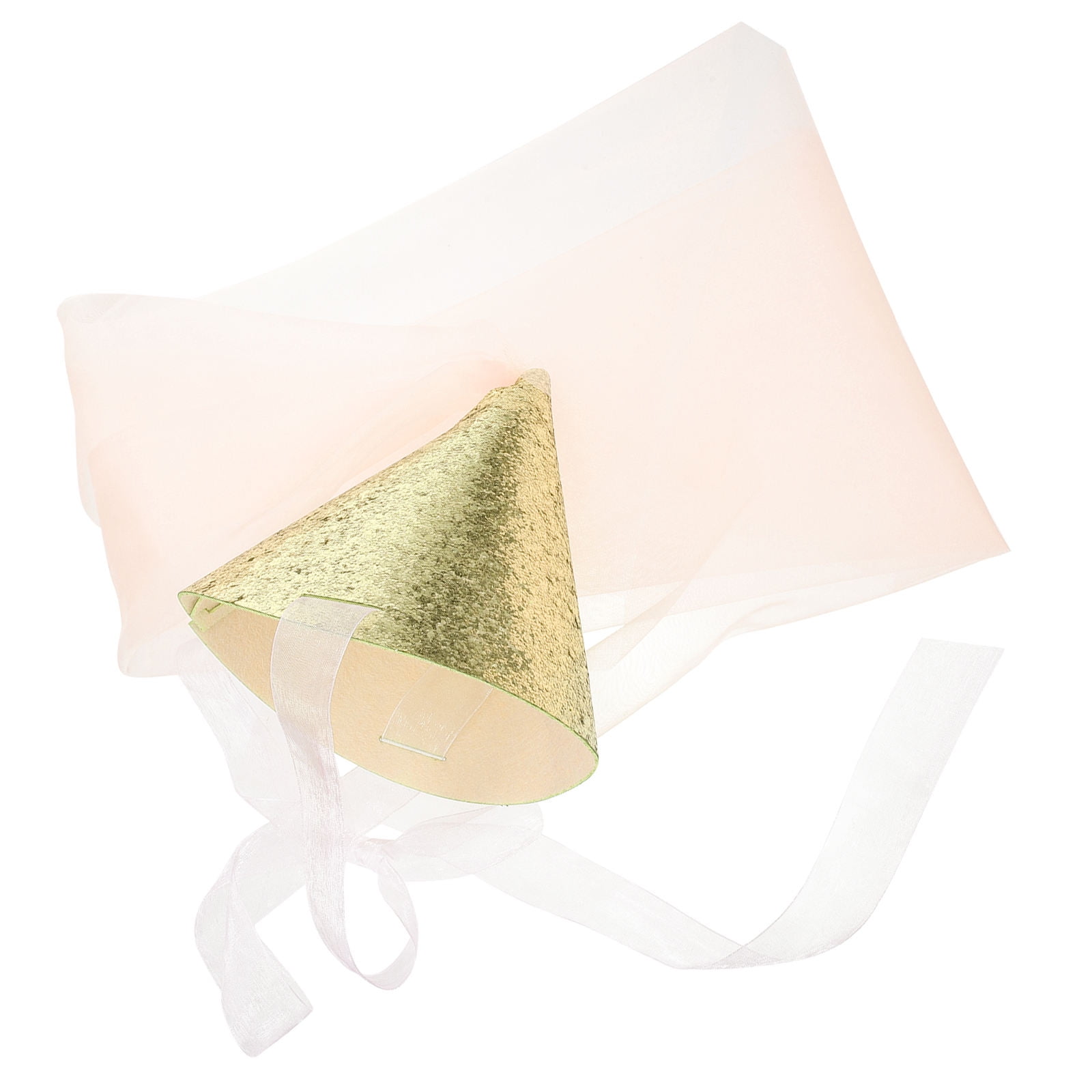HORIALENCE 1Pack Cone Party Hats Golden Color with Tulle and Paper for ...