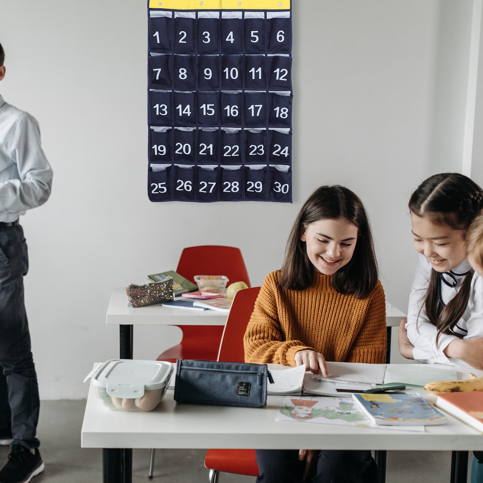 HORIALENCE 1Pack Hanging Cell Phone Storage Bag for Numbered Classroom ...