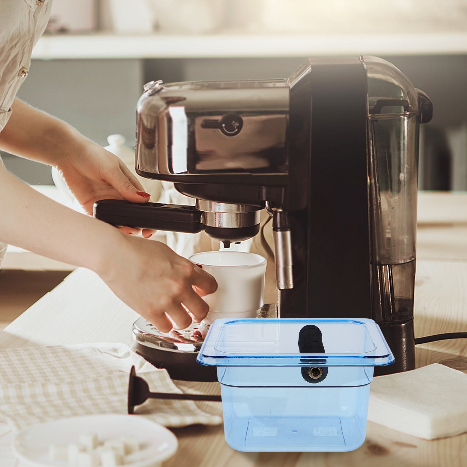 HORIALENCE 1Pack Modern Espresso Waste Bin with Non-Slip Base for ...