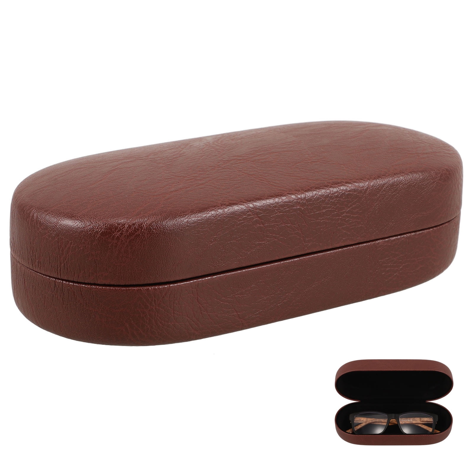HORIALENCE 1Pack Protective Hard Shell Eyeglass Case in Brown for Men ...