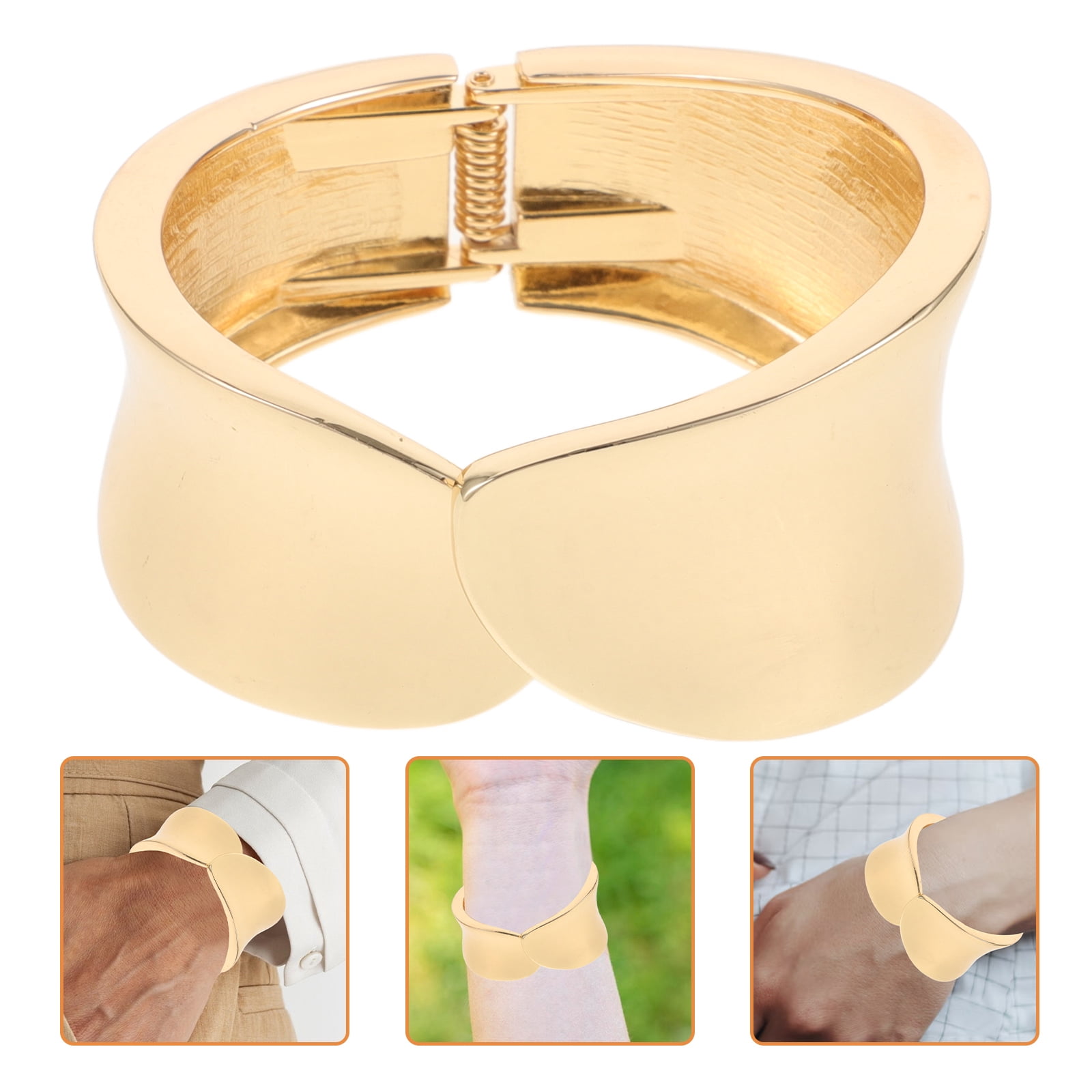 HORIALENCE 1Pcs Chunky Wide Grooved Cuff Bangle for Women Versatile ...