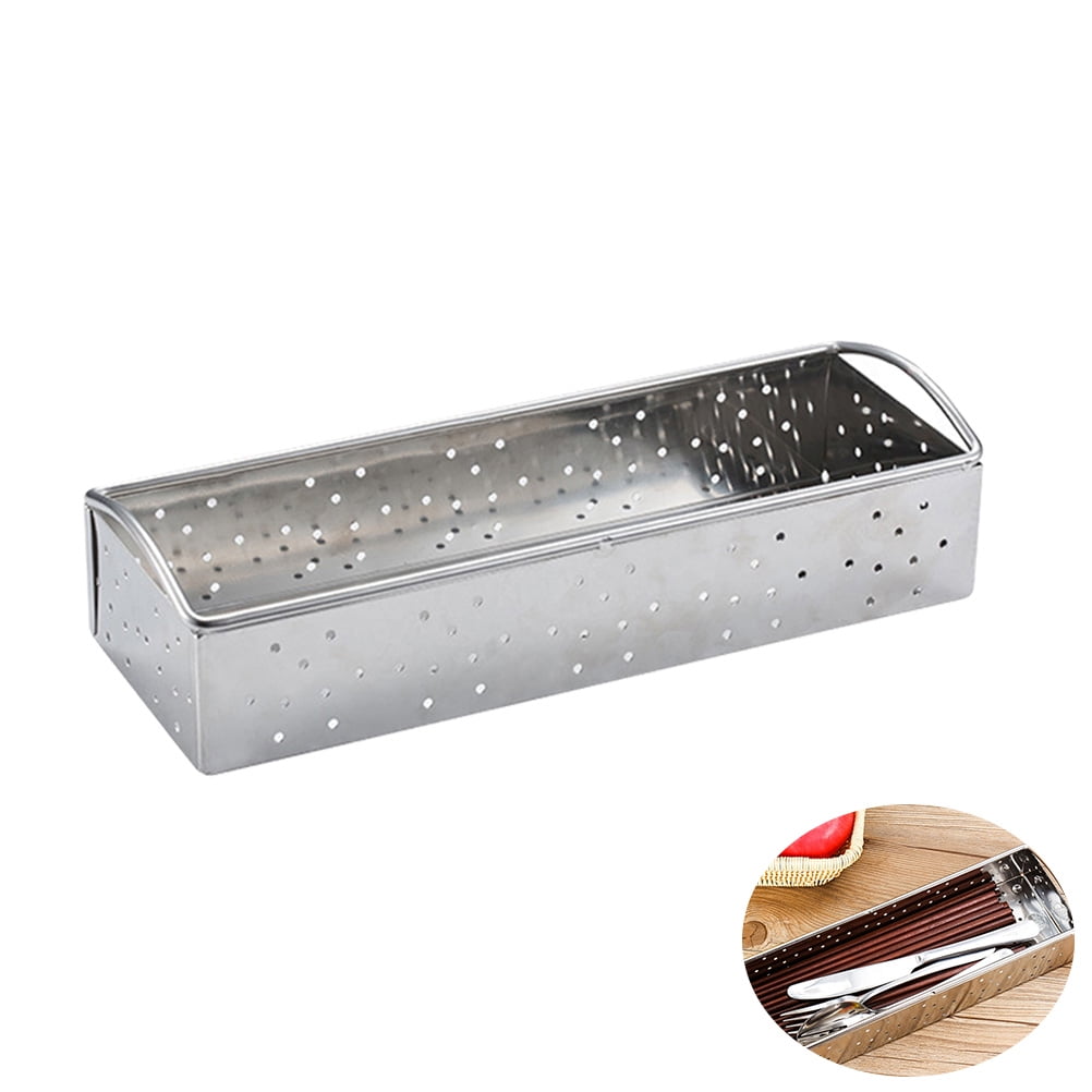 HORIALENCE 1Pcs Utensil Metal Holder Silver Rectangular Shape For ...