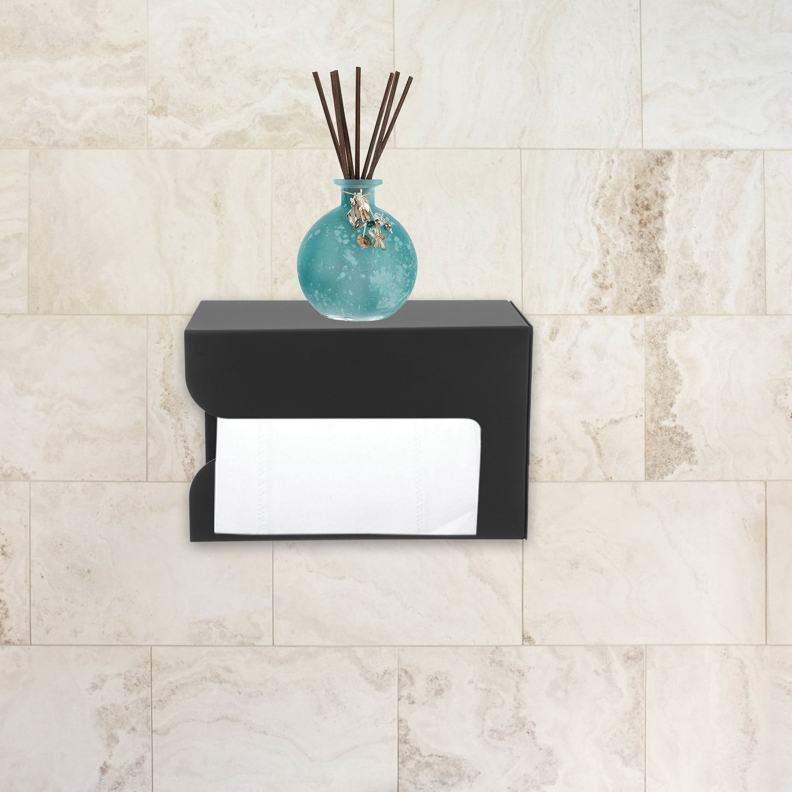 HORIALENCE 1Set Black 7.1x4.9in Tissue Storage Box Simple Design Wall ...