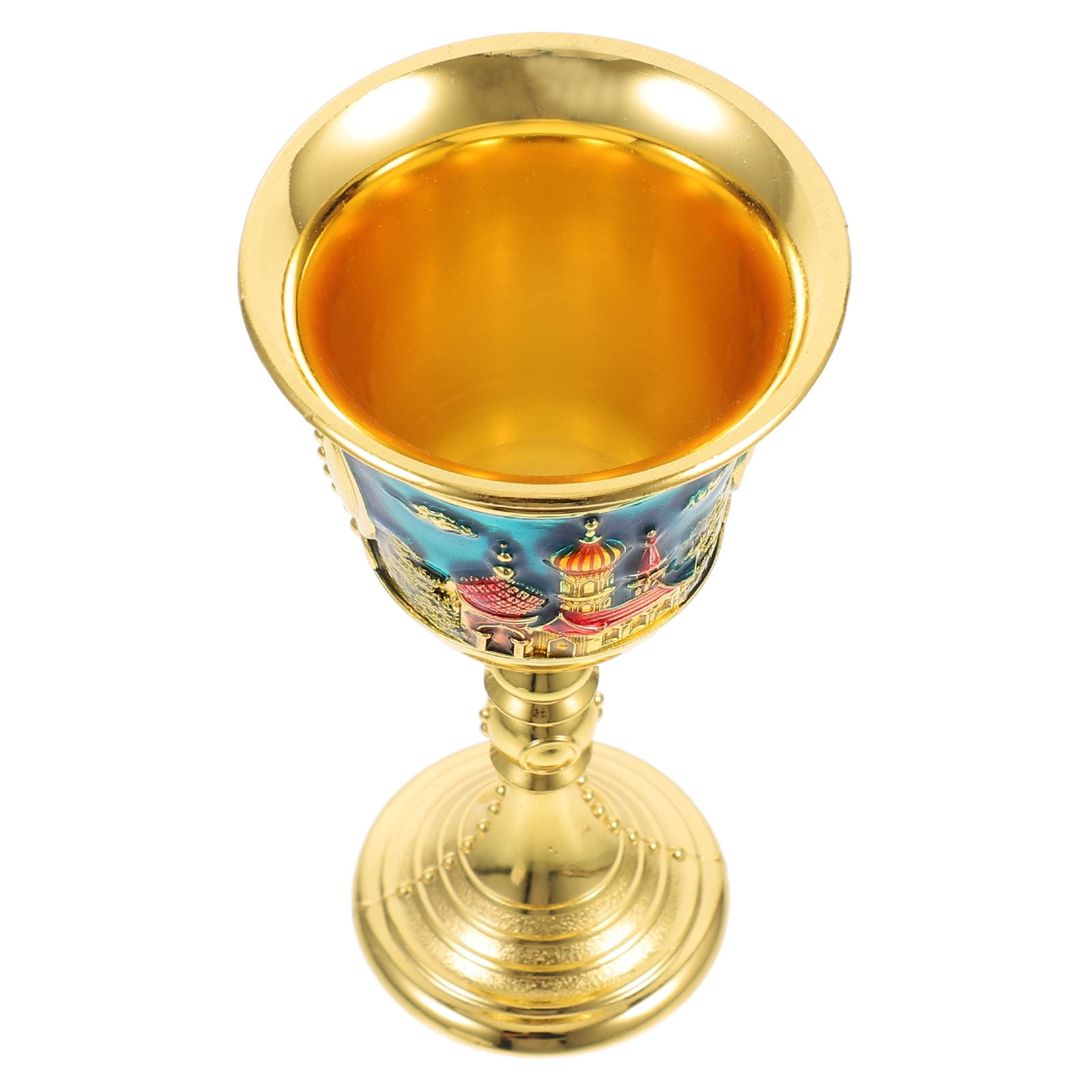 HORIALENCE 1Set Glass Blue Zinc Alloy For Red Wine Embossed Drinking ...