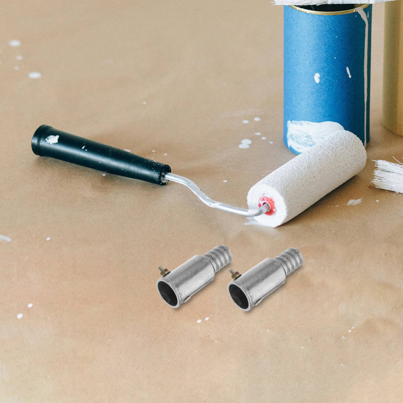 HORIALENCE 1Set Metal Threaded Handle Tips Cylindrical Silver Aluminum ...