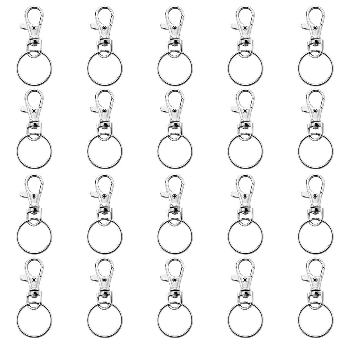 HORIALENCE 20 Sets Silver Metal Alloy Swivel Lobster Clasp Keychain ...