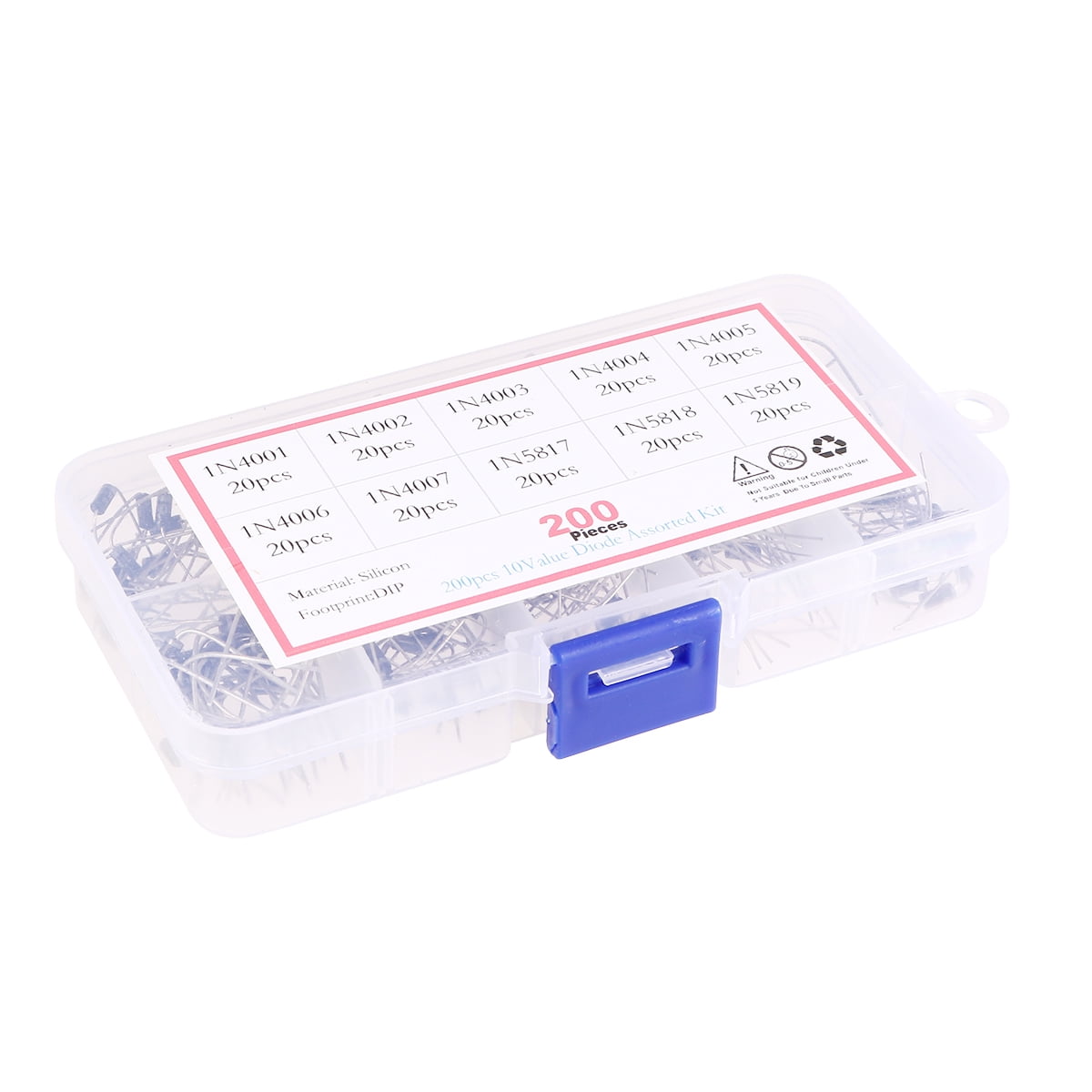 HORIALENCE 200Pcs Diode Assorted Kit for Electronics Components Signal ...