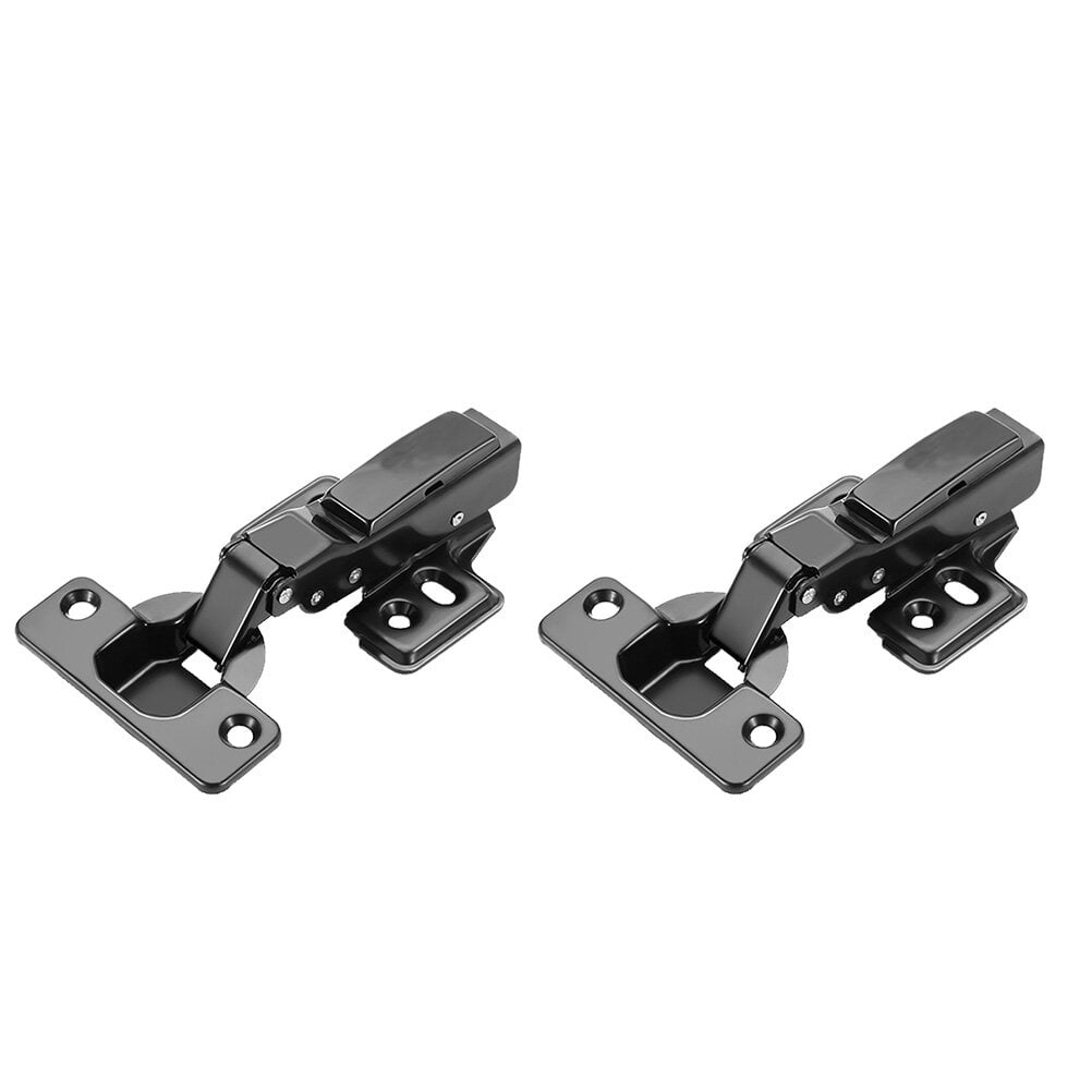HORIALENCE 2Pcs Cabinet Hinges Black Curved for Furniture Smooth Door ...