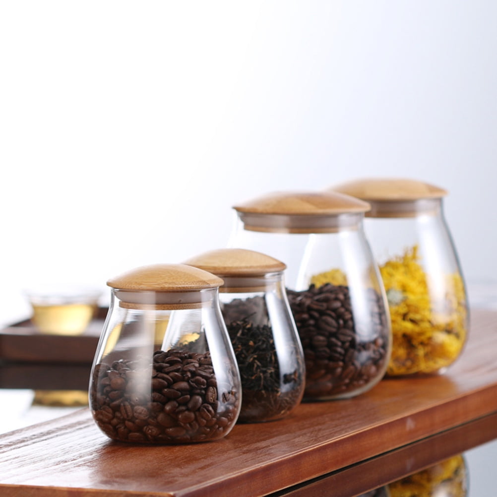 HORIALENCE 2Pcs Clear Storage Container Glass Jars Airtight for Kitchen ...