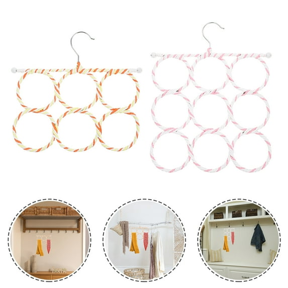 HORIALENCE 2Pcs Foldable Hangers For Space Saving Natural Paper Rope ...