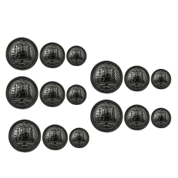 HORIALENCE 30Pcs Silver Blazer Buttons British Style Shield Shape for ...