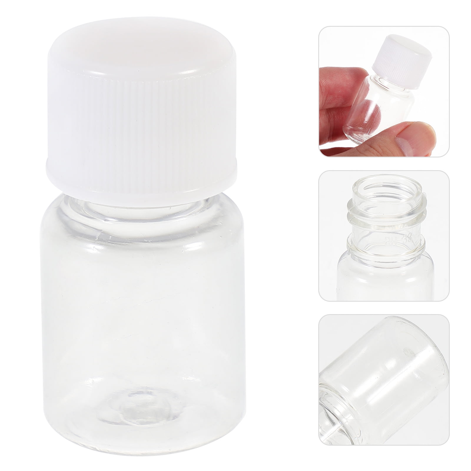 HORIALENCE 30Pcs Small Plastic Bottles Square Shape 2x2cm for Industry ...