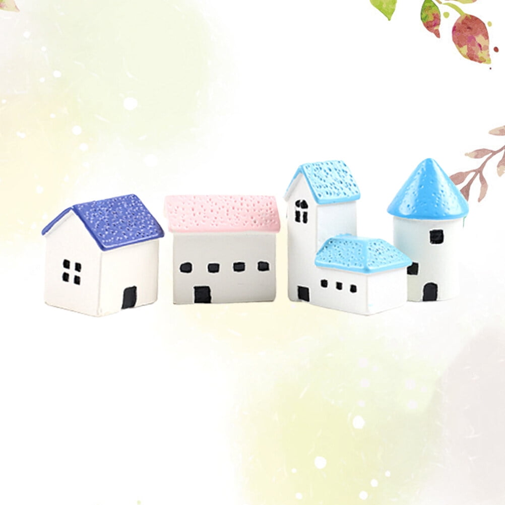 HORIALENCE 4Pcs Scenery House Ornaments Church Shape Style for Indoor ...