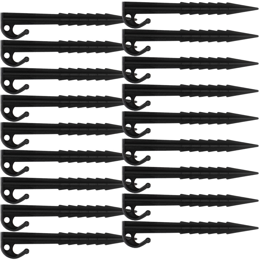 HORIALENCE 50Pcs Heavy Duty Landscape Pins Black Plastic for Tent and ...