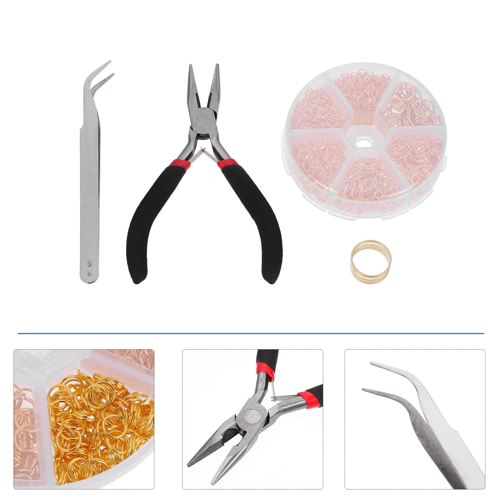 HORIALENCE Jump Ring For Jewelry Jump Ring Set Golden Alloy 1Set 0.8x0 ...